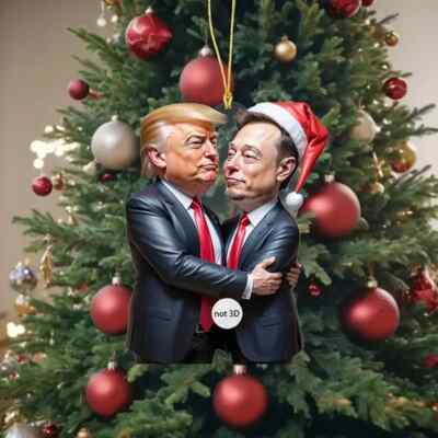 Elon Musk Donald Trump-Inspired Acrylic Christmas Ornament 2D ...