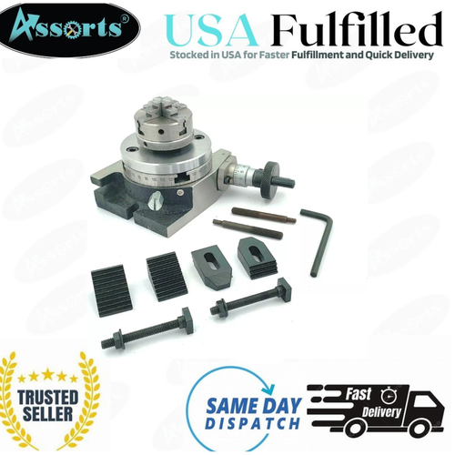 3"Inch II 80 mm Low Profile Milling Rotary Table (50 mm 4 Jaws Chuck ...