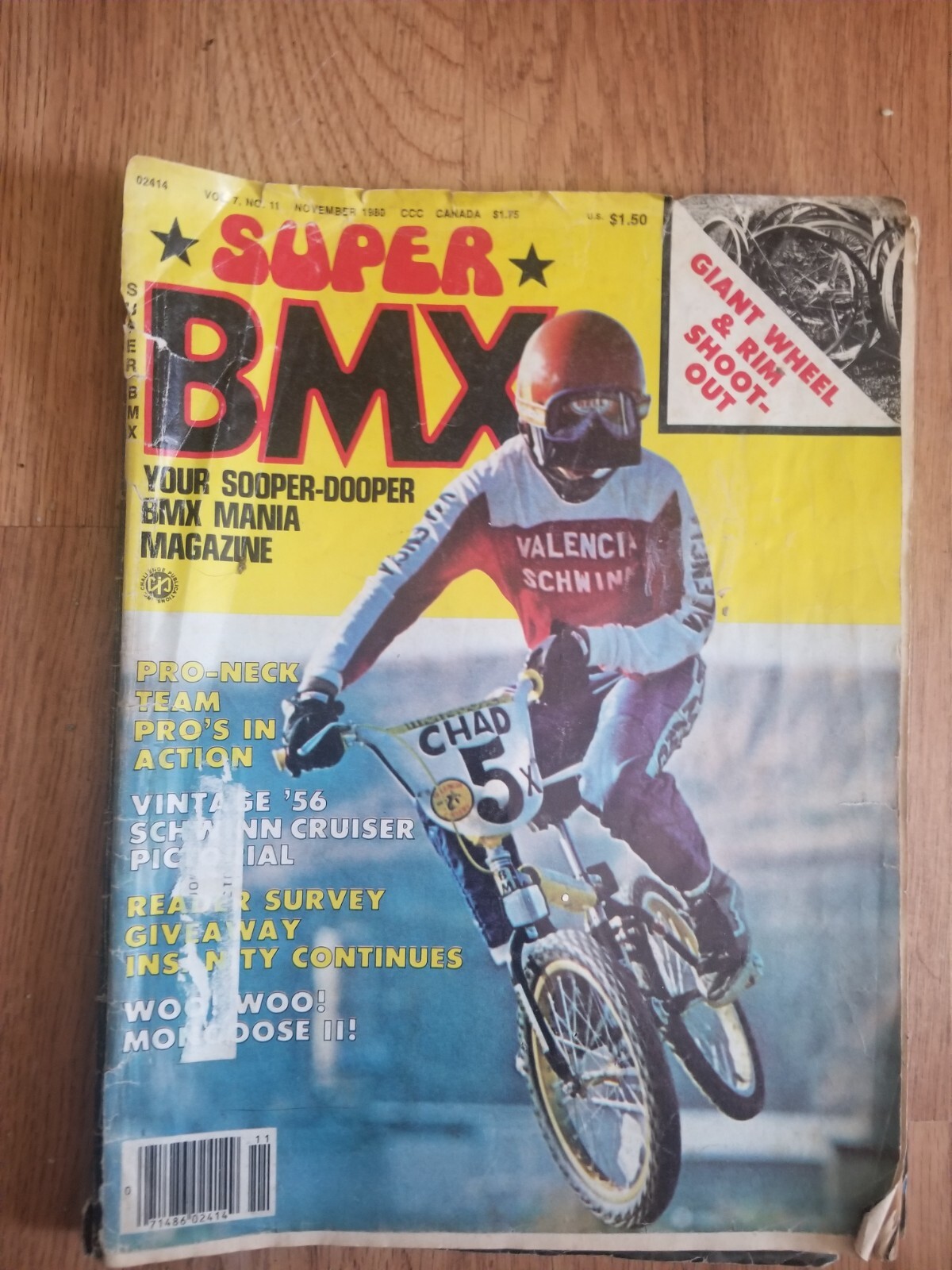 OLD SCHOOL BMX SUPER BMX MAGAZINE NOV 1980 PRO NECK TEAM WHEEL SHOOT ...