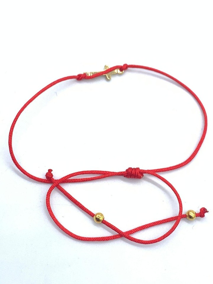 Red String Bracelet Cross Golden Religious Adjustable Knot 6-10in Long ...