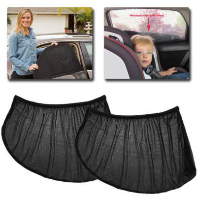 2x Car Rear Side Window Sun Visor UV Protector Shade Mesh Cover Shield ...