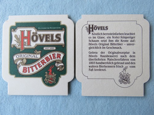 BEER COASTER ~ ~ Hovels Original Bitter; Hovels Hausbrauerei ~ Dortmund ...