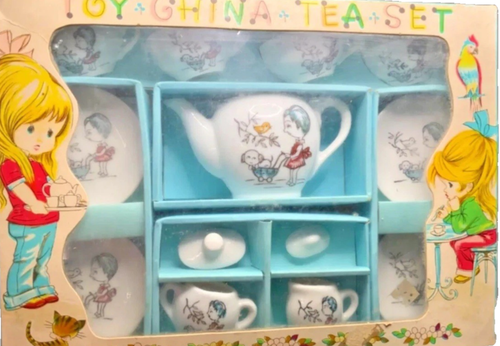 Vtg TEA SET 1970 TOY Porcelain Collectible 15pc in Original Case Rare ...
