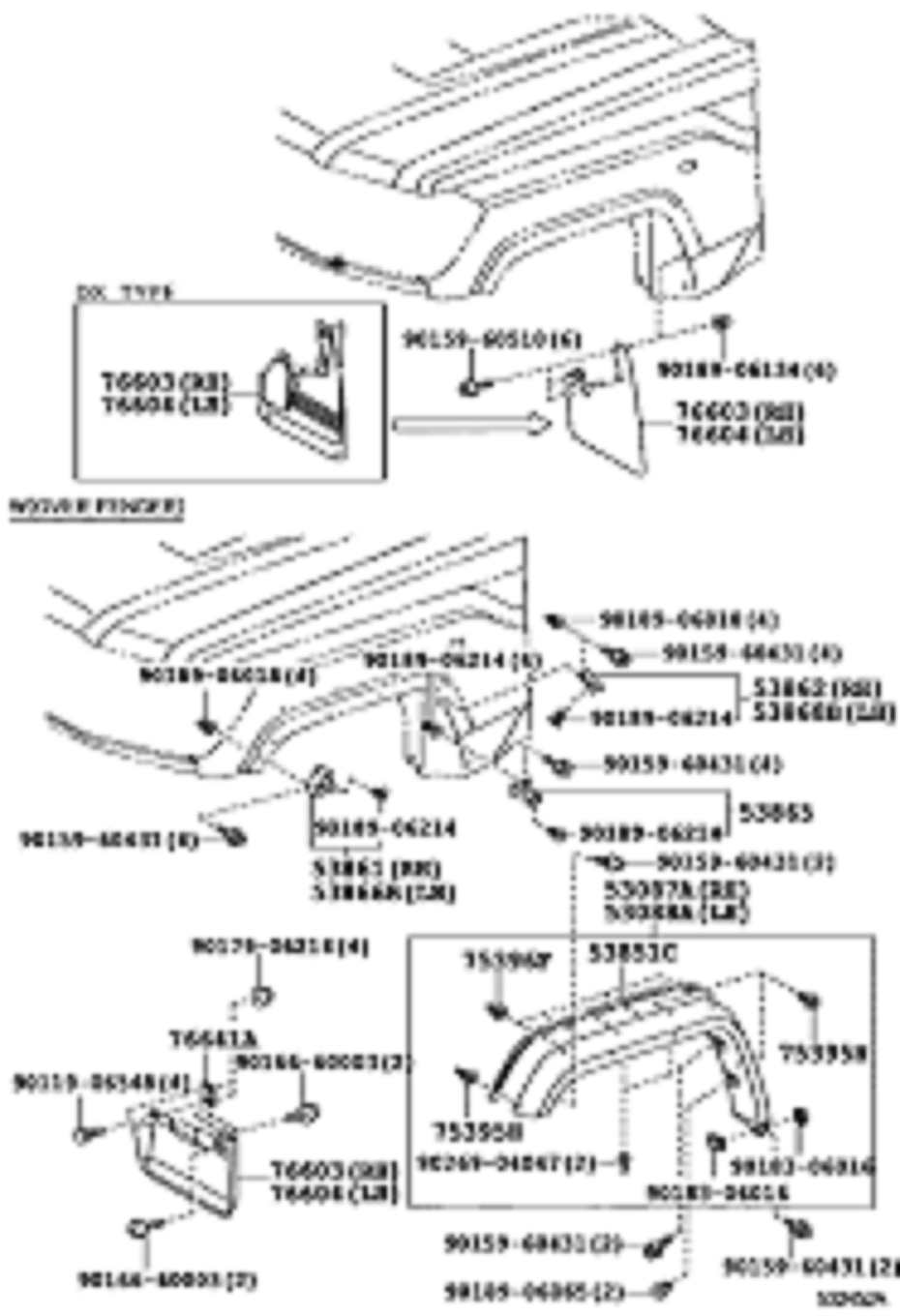 Toyota Genuine OEM MUDGUARD SUB-ASSY,FRONT FENDER, LH LAND CRUISERFZ ...