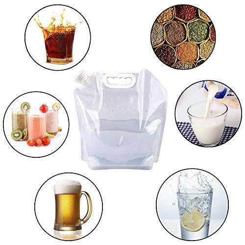 4 x 5 Litres/5.3 Gal Collapsible Water Jug Container, Freezable, BPA ...