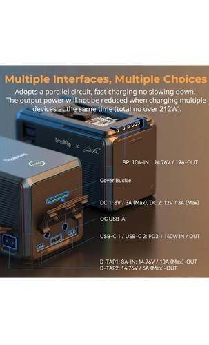 SmallRig VB212 V-Mount Battery 14400mAh/212Wh Support 140W PD USB-C ...