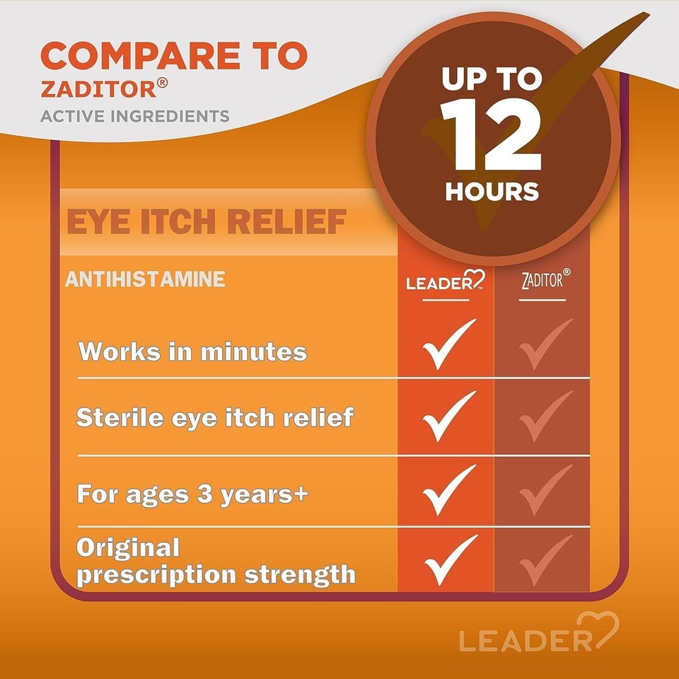 LEADER Sterile Eye Drops for Eye Allergy & Itch Relief Ketotifen ...