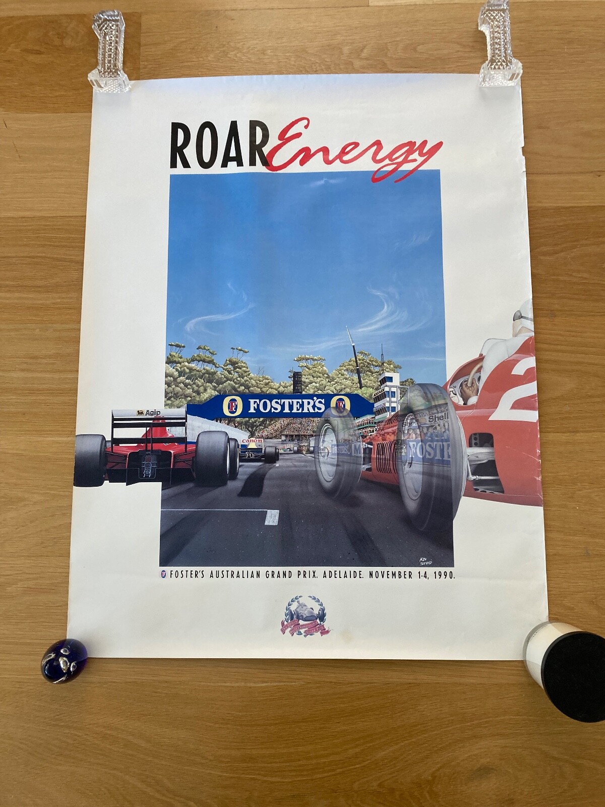 Foster's Australian Grand Prix 1990 event poster (4 paper weights NOT ...