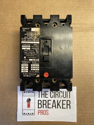 EHC3050 Cutler Hammer Eaton 3 Pole 50 amp 480 volt EHC Circuit Breaker ...