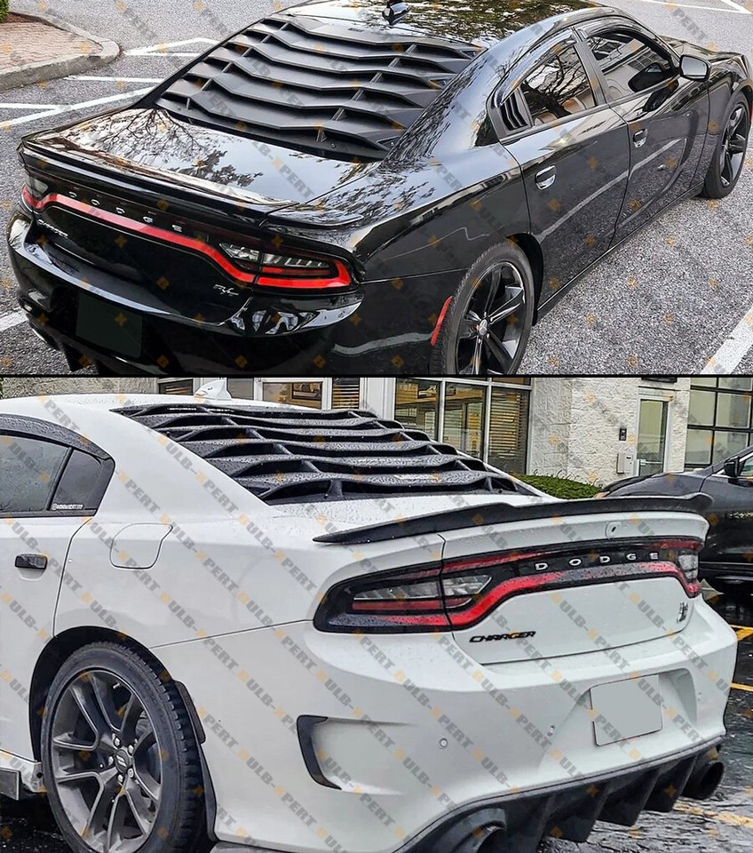 2pc Gloss Black Rear Window Windshield Louver Cover For 2011-23 Charger ...