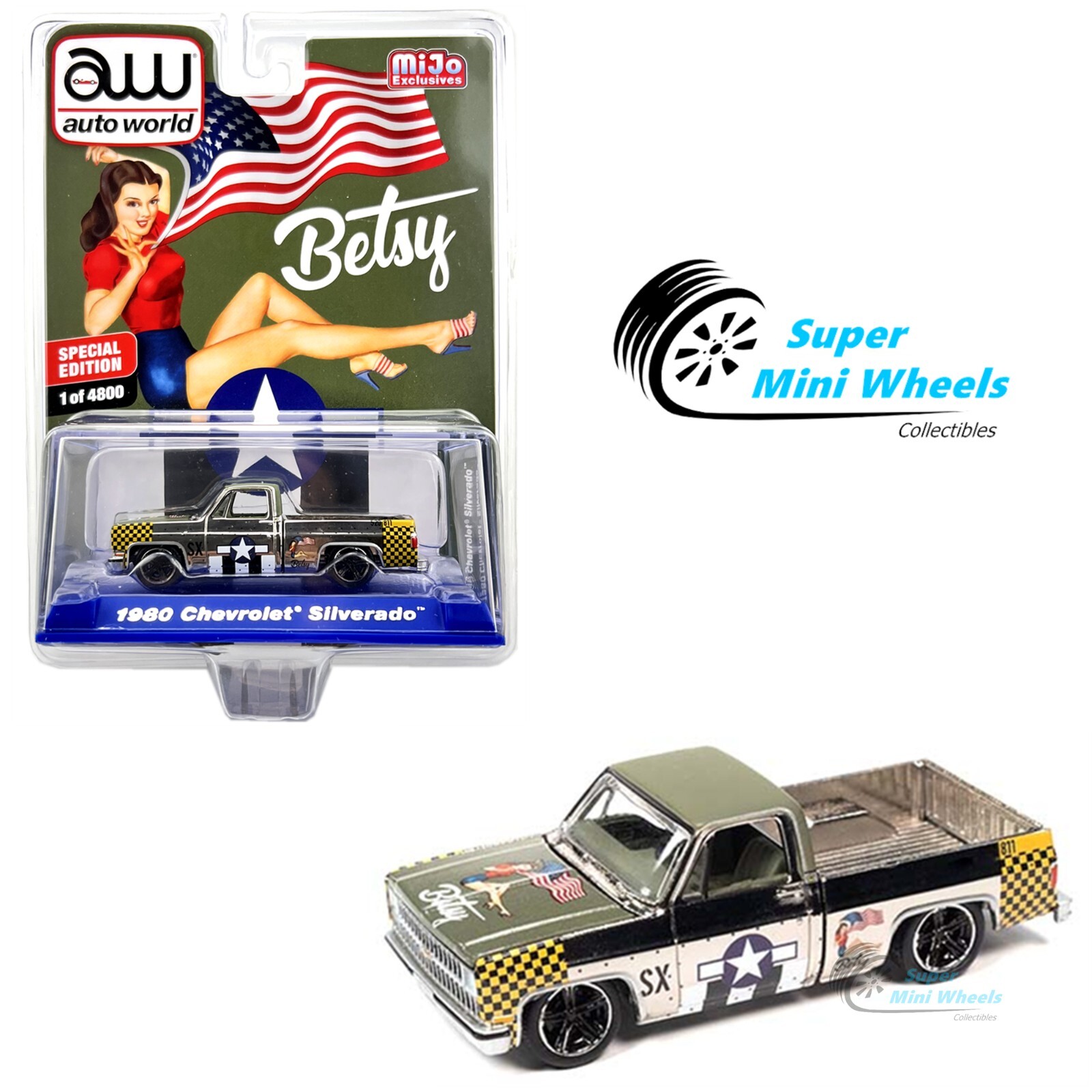 Auto World 1:64 - 1980 Chevrolet Silverado Pickup Chrome Pinup Girl ...
