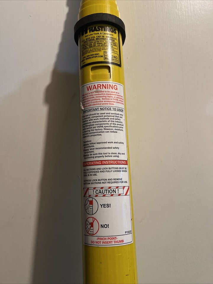 Hastings HV-240 TEL-O-POLE II Telescopic Fiberglass Hot Stick LINEMAN ...