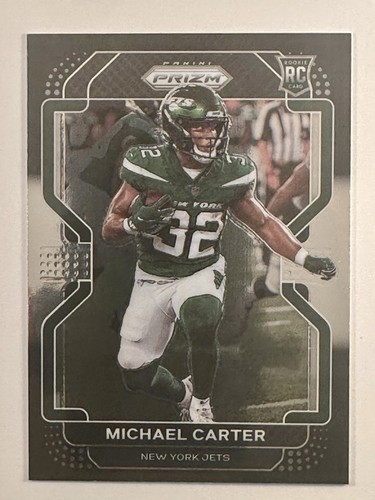Michael Carter 2021 Panini Prizm Black Rookie Card #20 New York Jets RC ...