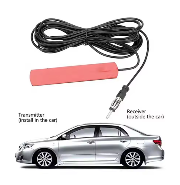Powerfull Universal Car Hidden Amplified Antenna AM/FM Radio Ariel 12V ...