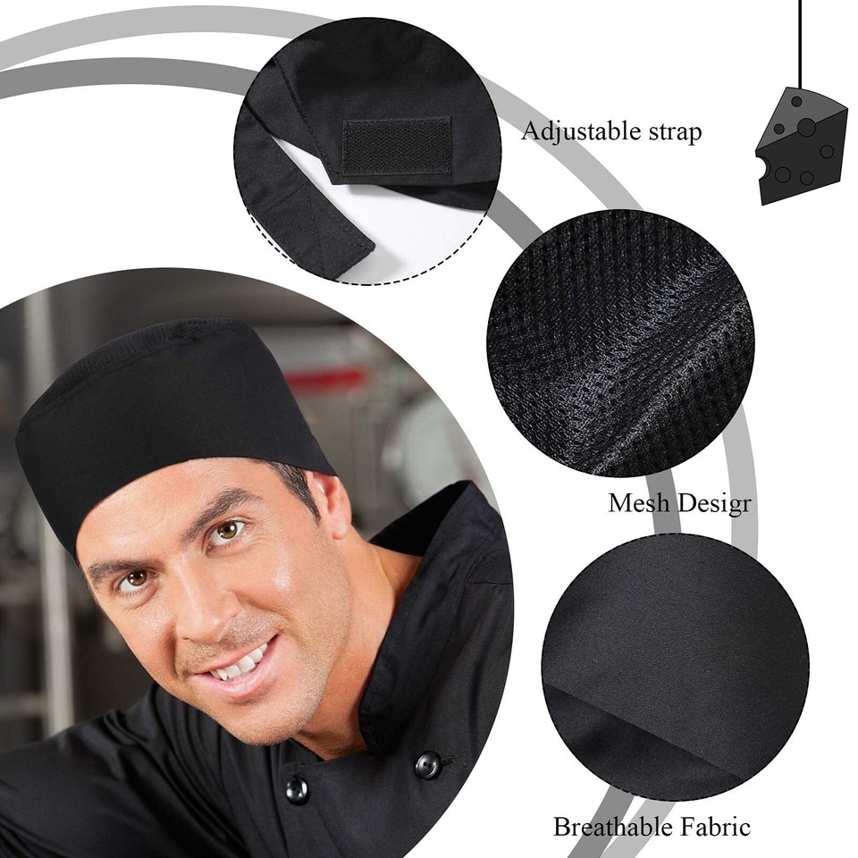 Chef Hats for Men Women Chef Beanie Chef Caps for Men Black4 Pieces | eBay