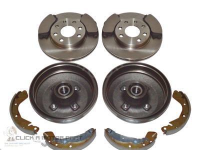 VAUXHALL CORSA C 1.2 16V SXi REAR BRAKE DRUMS SHOES BEARINGS FRONT ...