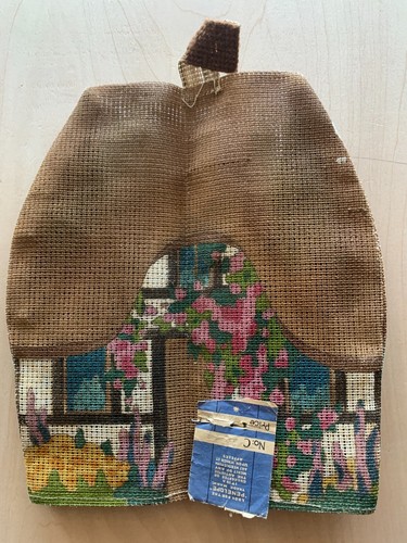 Lovely Vtg Penelope Tea Cosy Needlepoint Canvas English Cottage Floral ...