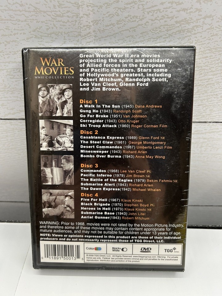 War Movies World War II Collection: 20 Classic Film DVD Set - New ...