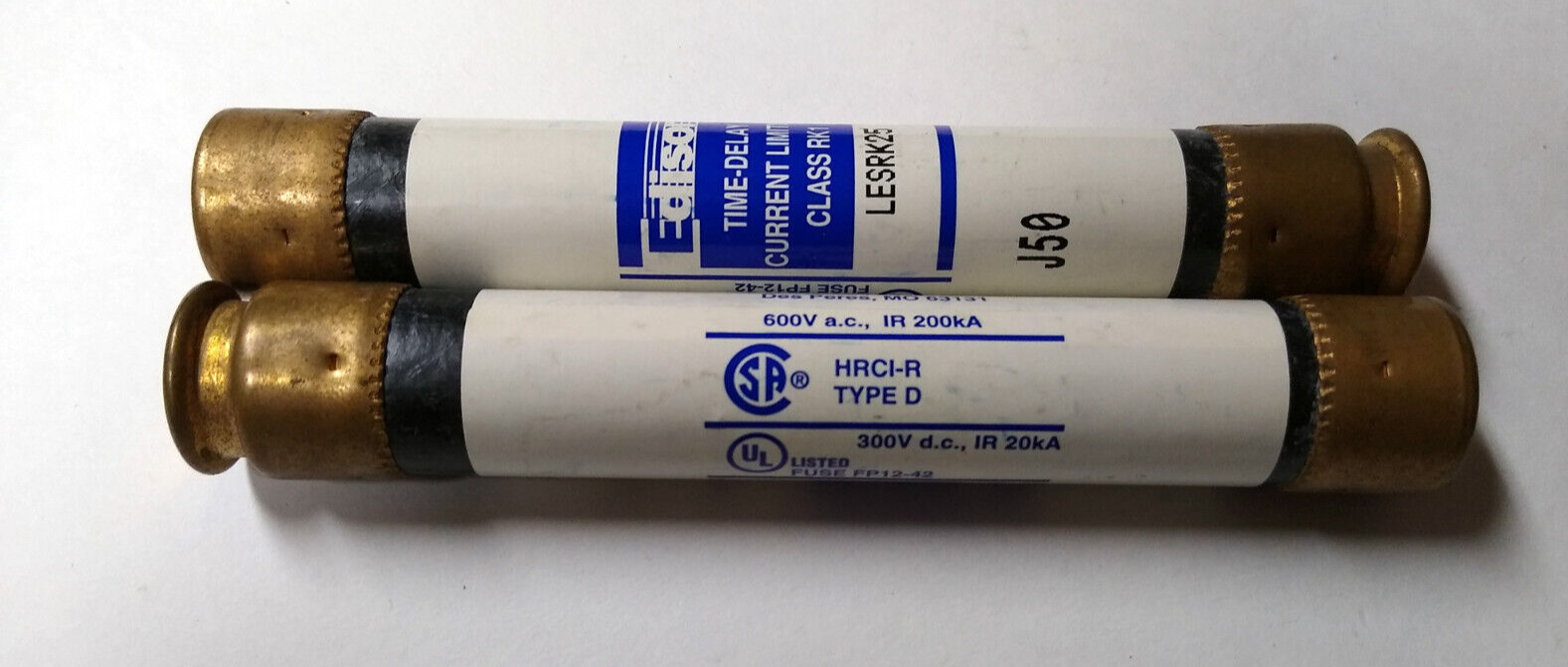 Edison LESRK25 25A 600V Time Delay Class RK1 LESRK 25 AMP 300VDC Fuse ...