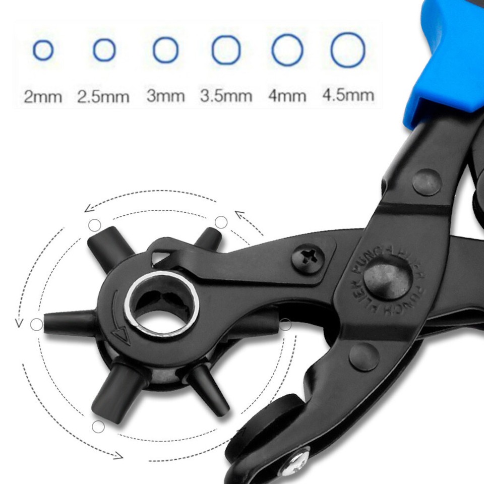 Heavy Duty Leather Hole Punch Tool Multi Size Plier for Belt Collar ...