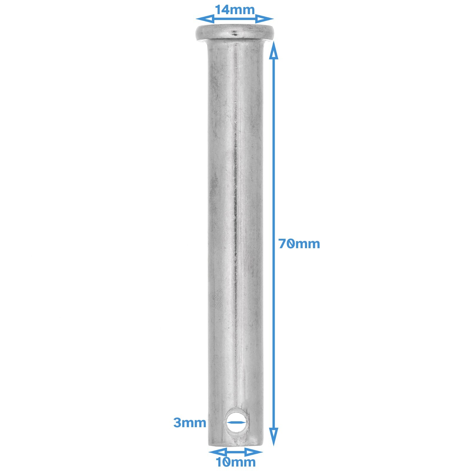 2pcs M10 10mm x 70mm 304 Stainless Steel Clevis Pin Fastener Tool Hinge ...