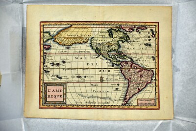 1714 “L'Amerique” Original Antique map of the Western Hemisphere ...
