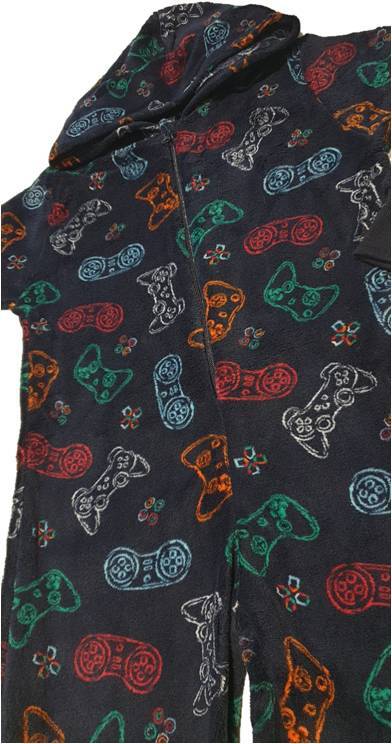 Gamer Onesie Jumpsuit Einteiler Gr. 134-164 Bodysuit Overall mit Kapuze ...
