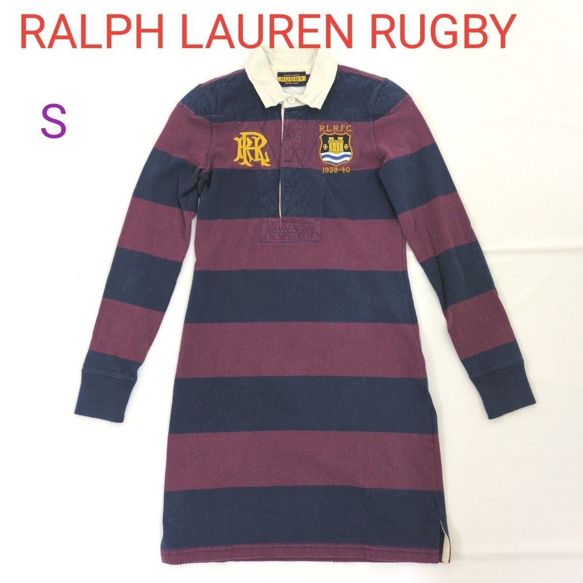 Rare RUGBY Ralph Lauren Rugby Shirt Dress S Crest Nav… - Gem