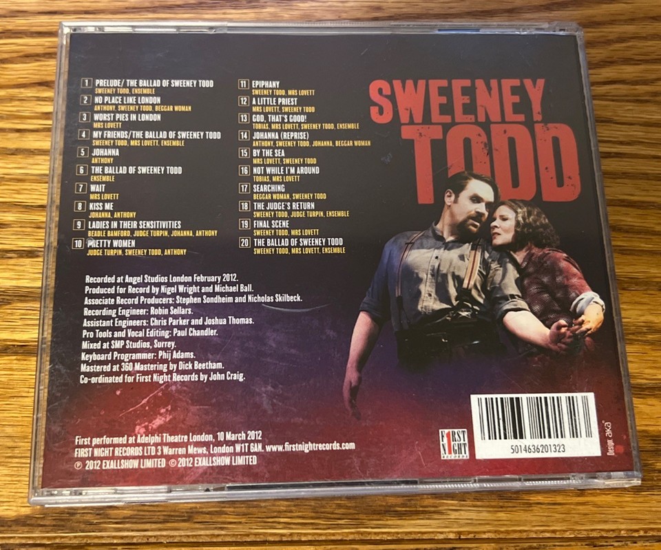 Sweeney Todd The 2012 London Cast Album by Various Artists CD Sweeny ...