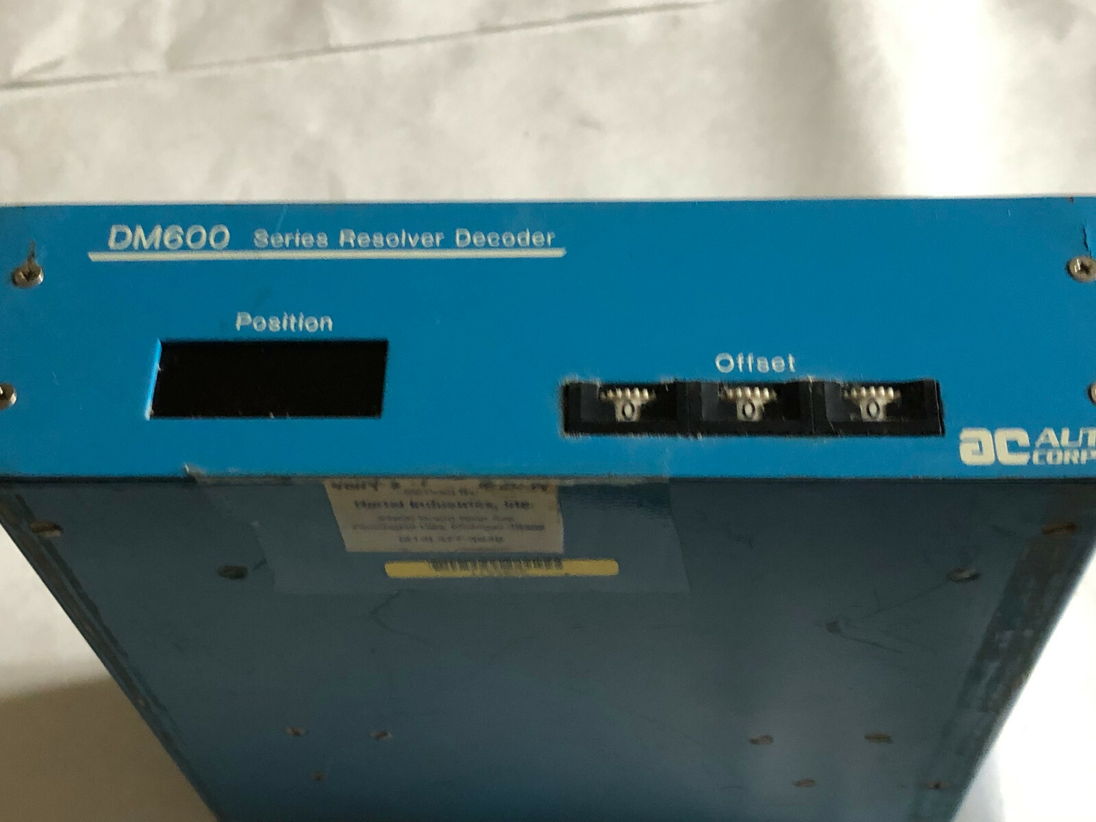 AUTOTECH CORP. DM600 SERIES RESOLVER DECODER SAC-DM600-FLT,AC DM600,DH ...