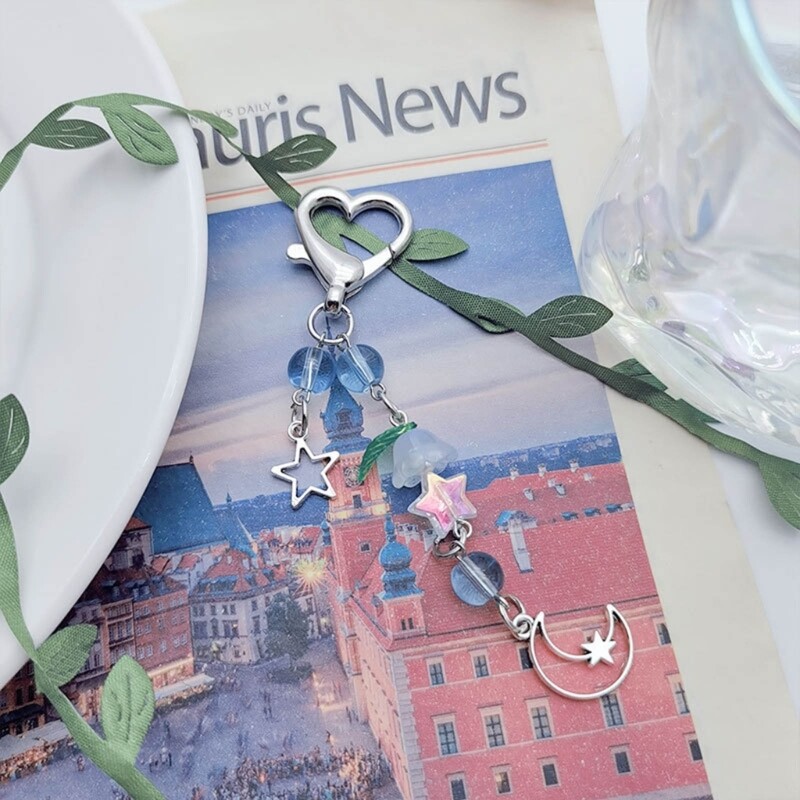 Star Flower Bead Pendant Rope Phone Chain Strap Keychain Accessory | eBay