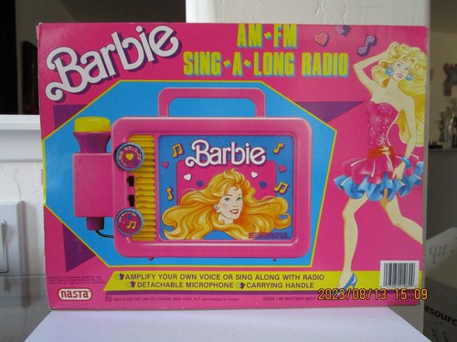VINTAGE 1989 BARBIE AM/FM SING -A-LONG RADIO WITH MICROPHONE | eBay