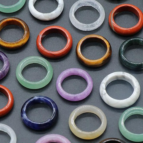 Natural Stone Rings Exquisite Agates Crystal Rings Jewelry Accessories ...