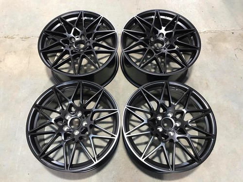 19" 666M M3 M4 Competition Style Alloy Wheels Satin Black BMW F30 F31 ...