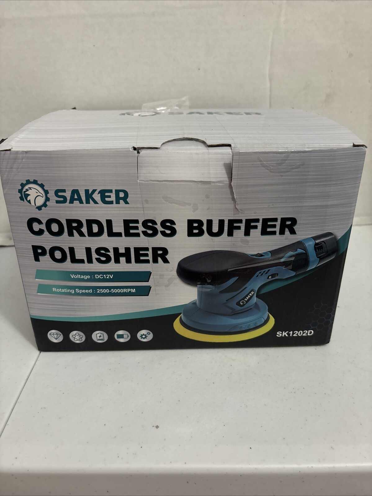 Saker SK1202D Portable Cordless Buffer Polisher Machine Kit for Car ...