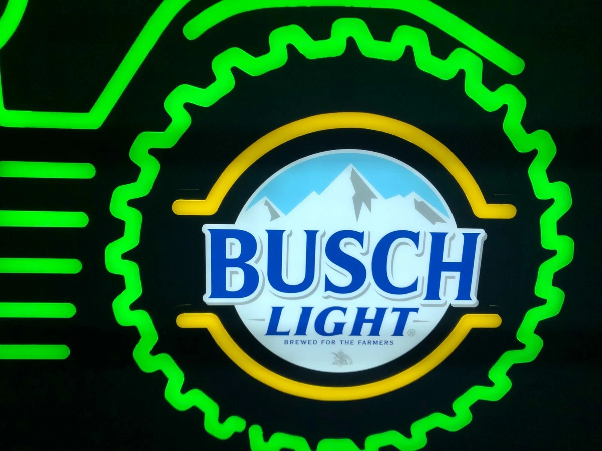 Neon LED John Deere tractor with busch light logo www.salaberlanga.com