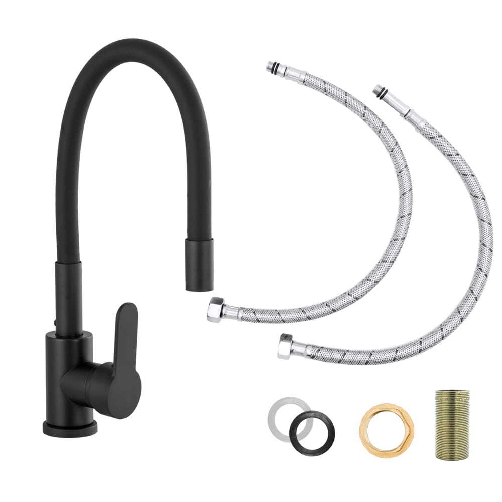 Kitchen Sink Tap Flexible Mixer Flex Tap Rubber Spout UK | eBay UK