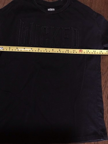 Wicked Embroidered Patch Logo T-shirt Top Black Juniors M Whimsy Goth ...