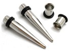 1g gauge 7mm Pair Stainless Steel Tapers and Tunnels Ear Stretching Kit ...