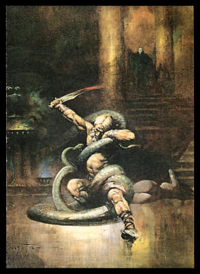 Frank Frazetta Fantasy Art Exotic Pin Up Card 20 Green Death Man Giant ...