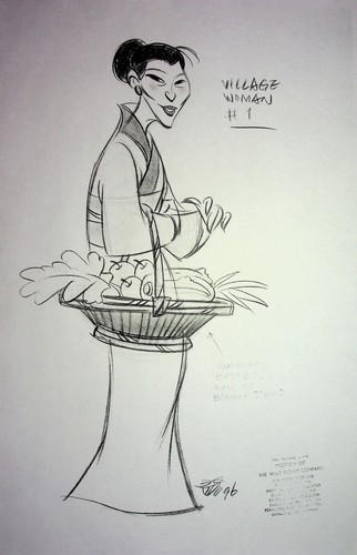Mulan 1998 Production Studio Character Model Sheet Copy 11x17 WALT ...