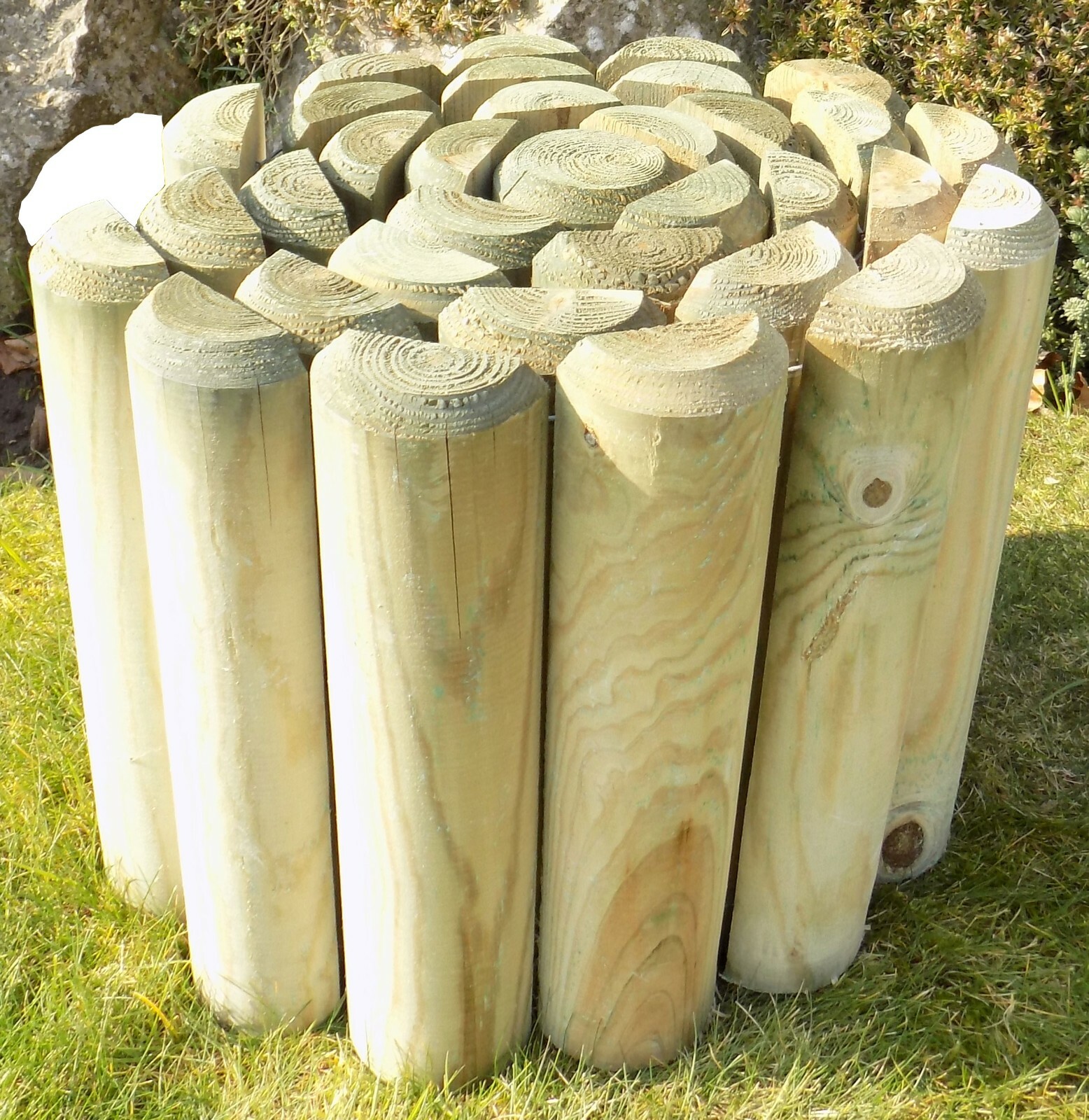 Log Roll Border Edging Fencing Edge Garden Wooden Lawn Path 12" high 2 ...