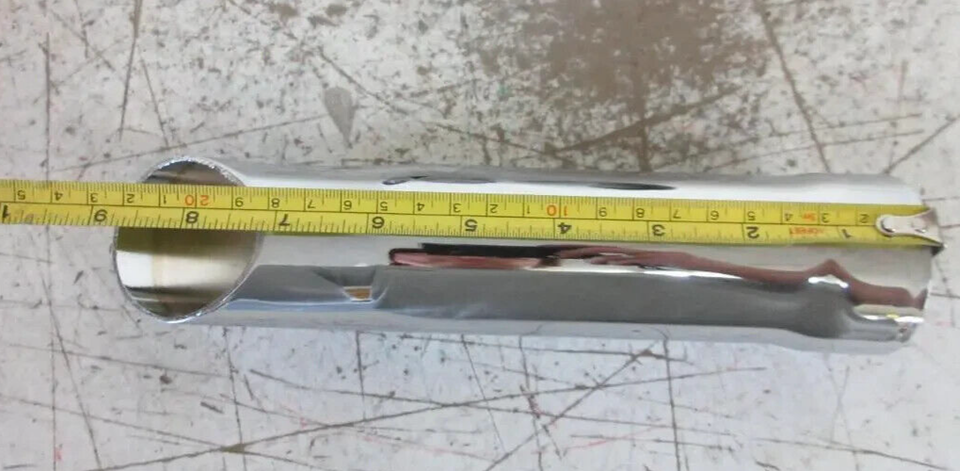 2"-2 1/16" Chrome Angle Cut Exhaust Tip 2 1/4" Outlet / 9" Long Weld On ...