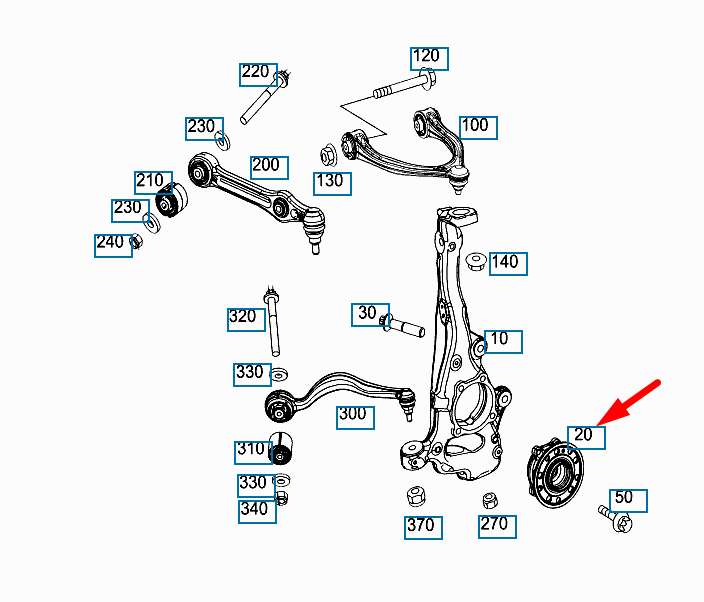 MERCEDES-BENZ C-CLASS W205 Front Wheel Bearing A2053340300 New Genuine ...