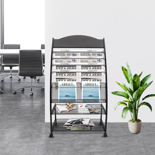 Magazine Display Stand Rack Office Free Standing Brochure Display Stand ...