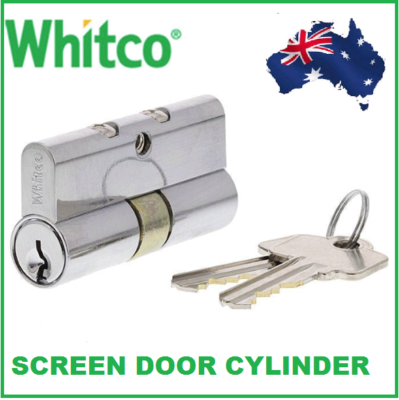 Whitco Security Screen door Barrel cylinder Lock Cylinder 2 Keys key ...