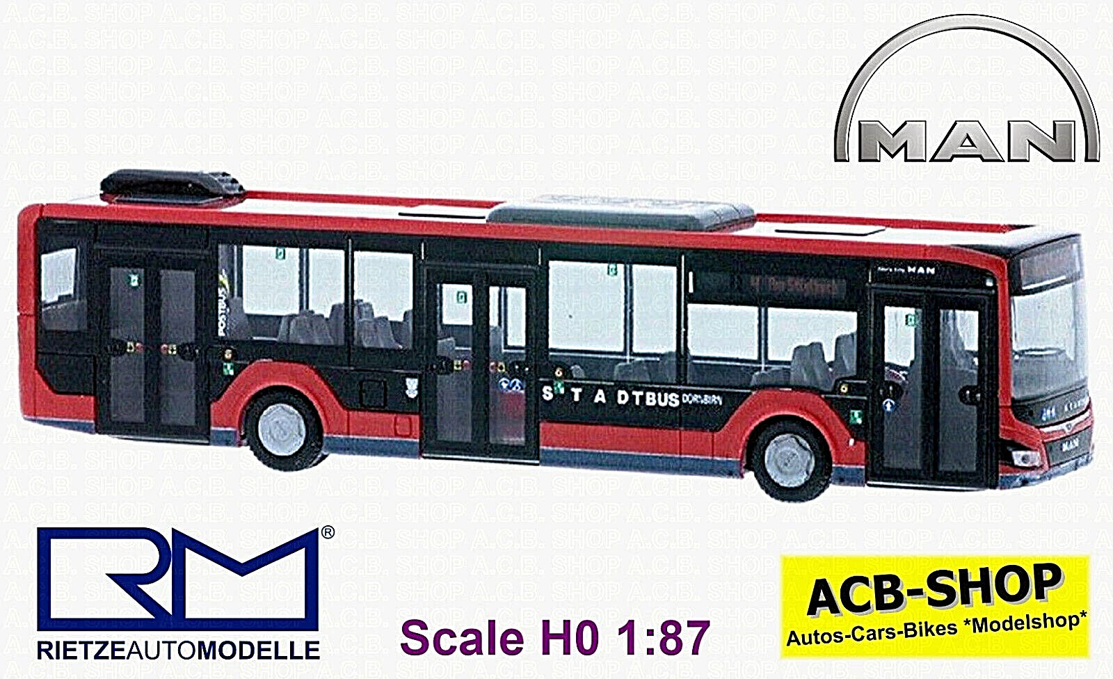 Man Lion ´S City 12 ´18 Bus Dornbirn At Line 4 Stiegelbach 1:87 Rietze ...