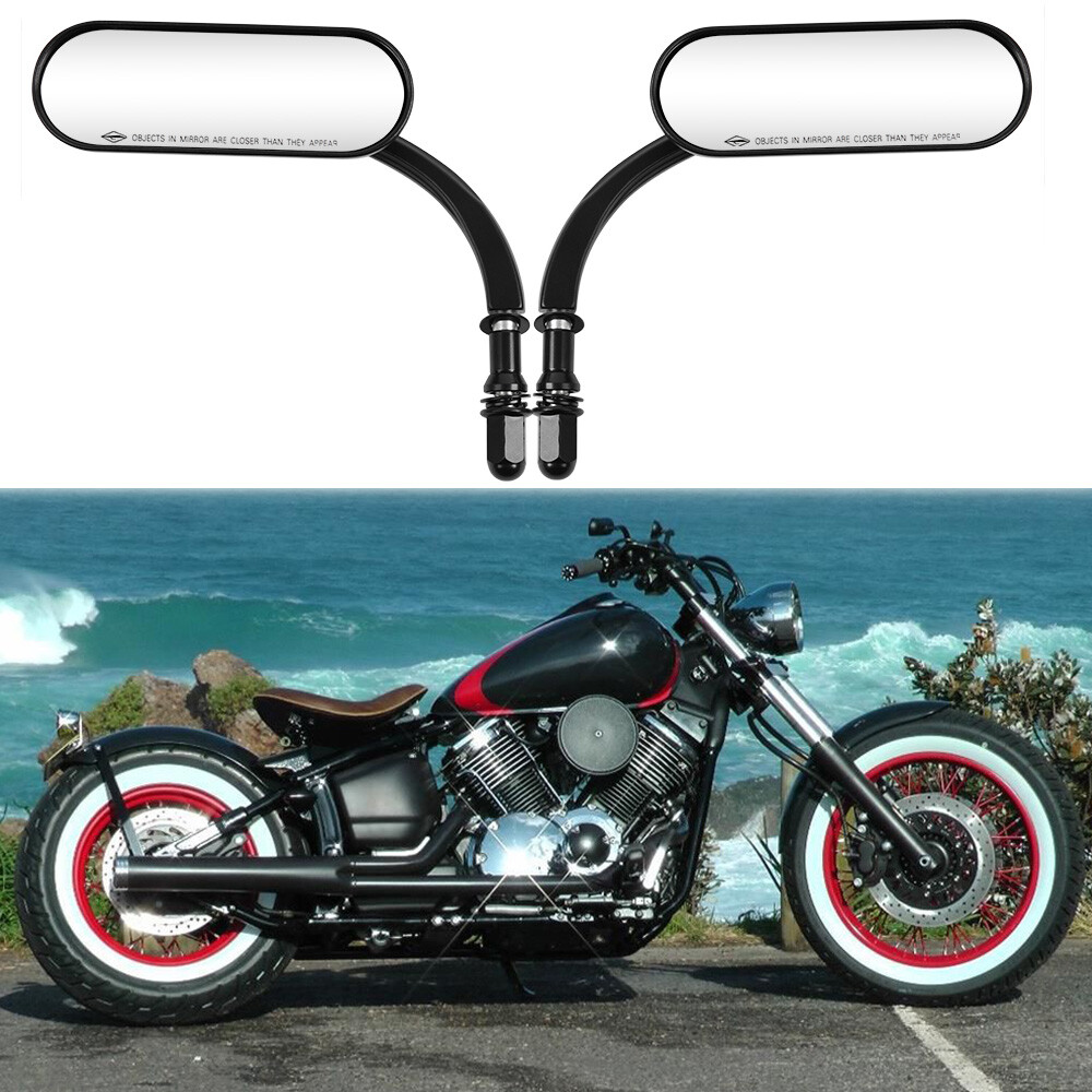 Motorcycle Black Oval Rear View Mirrors For Yamaha V-Star XVS650 ...