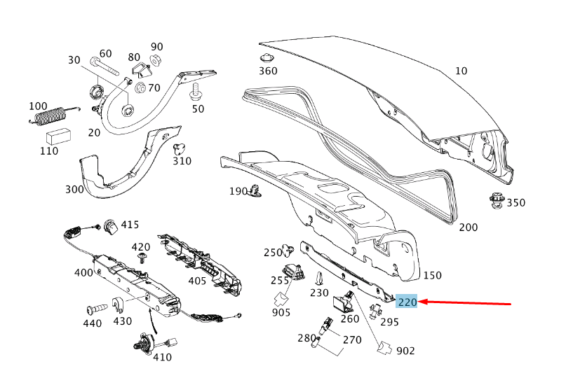 MERCEDES-BENZ E W212 Trunk Lid Handle A21275013939051 NEW GENUINE | eBay