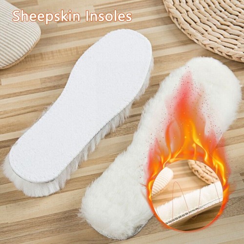 Wool Winter Warm Shoes Insert Fleece Pads Boots Shoe Soles Sheepskin ...